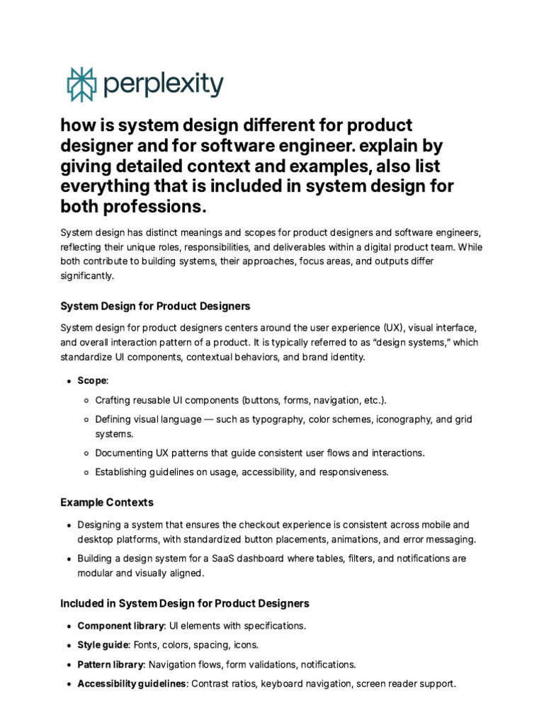 How Is System Design Different For Product Designe | PDF | User ...