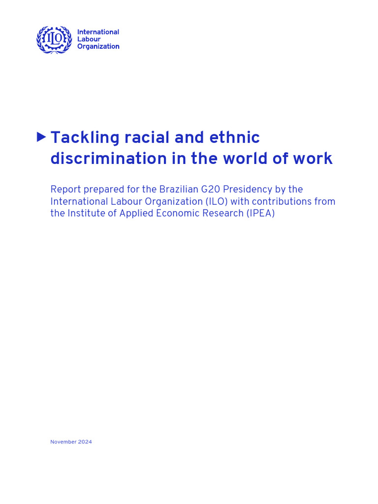 Tackling Racial and Ethnic Discrimination in The World of Work ILO-IPEA ...