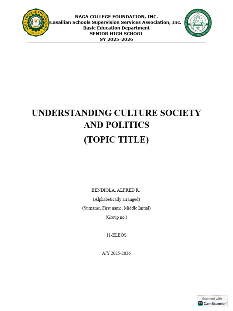 Ucsp - Format Script | PDF