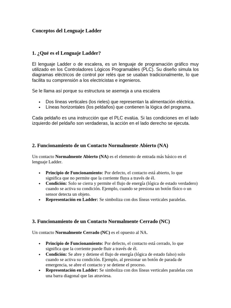 Introducción al Lenguaje Ladder | PDF | Controlador lógico programable ...