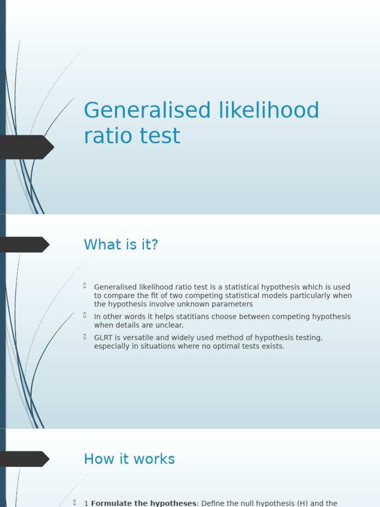Generalised Likelihood Ratio Test Explained | PDF