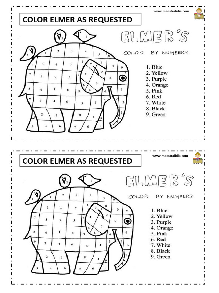 Elmer - Color by Numbers | PDF