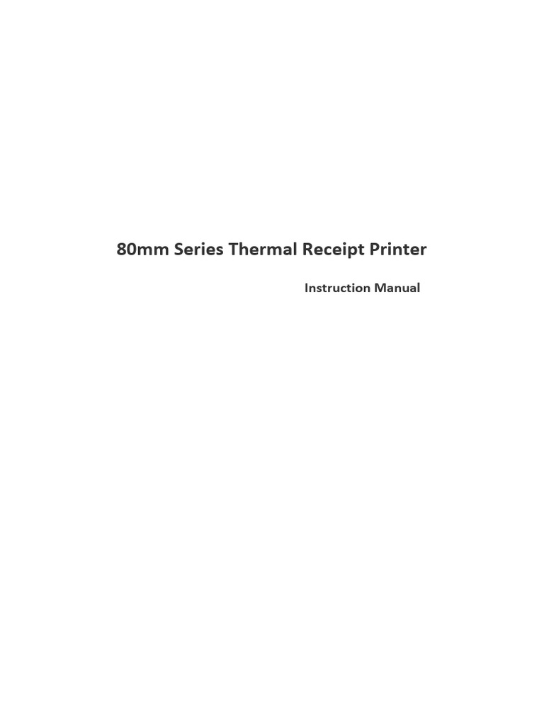 80mm Thermal Printer Instruction Manual | PDF | Printer (Computing) | Usb