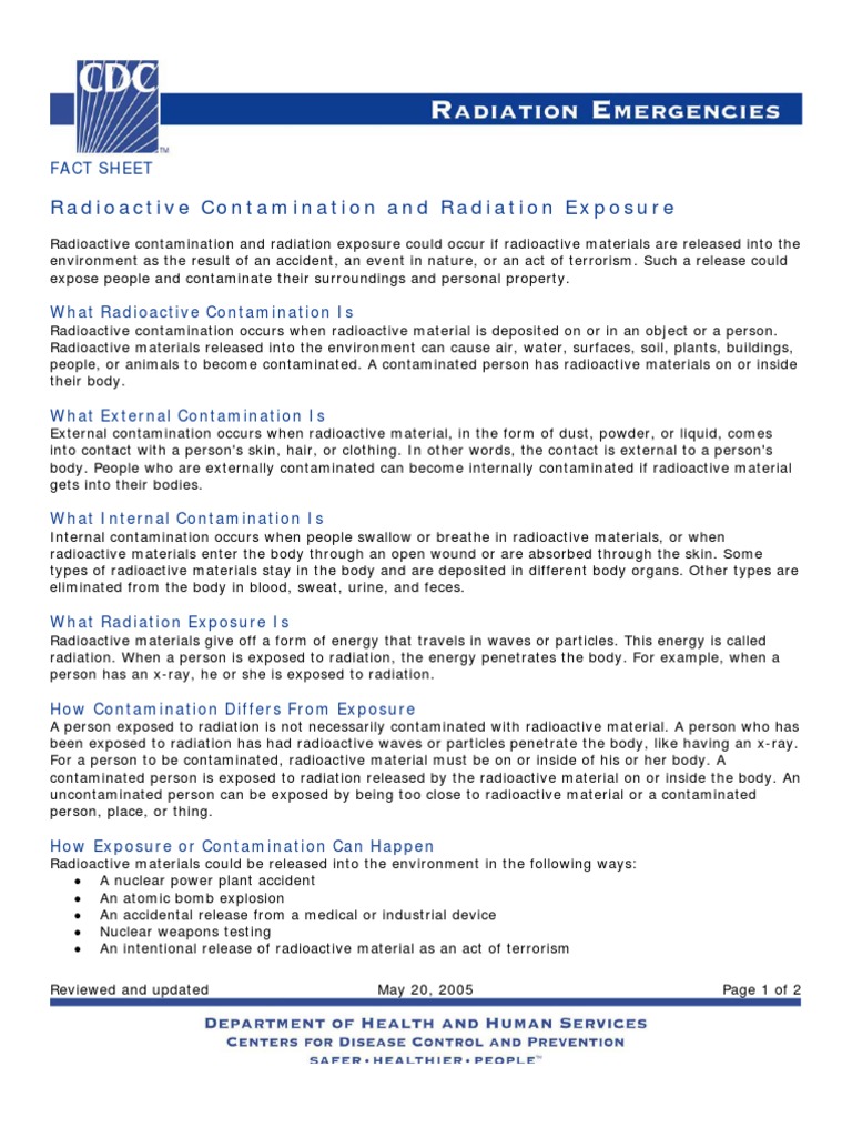 Contamination | PDF | Radioactive Contamination | Radiation