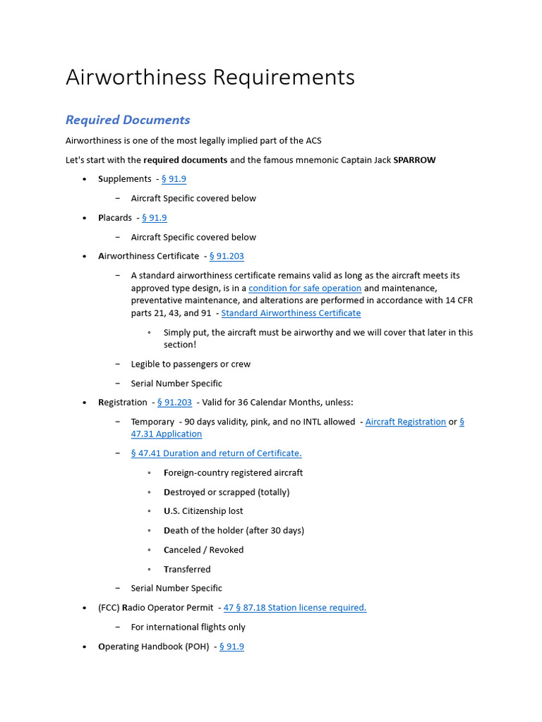 Airworthiness Requirements | PDF | Instrument Flight Rules | Aerospace