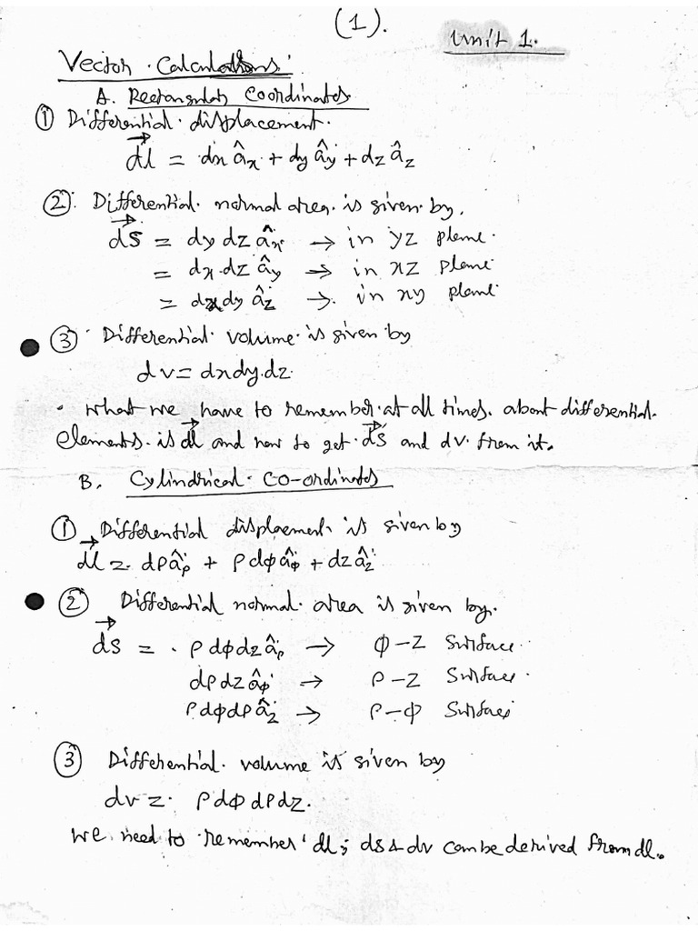 Vector Calculus Coordinate System | PDF