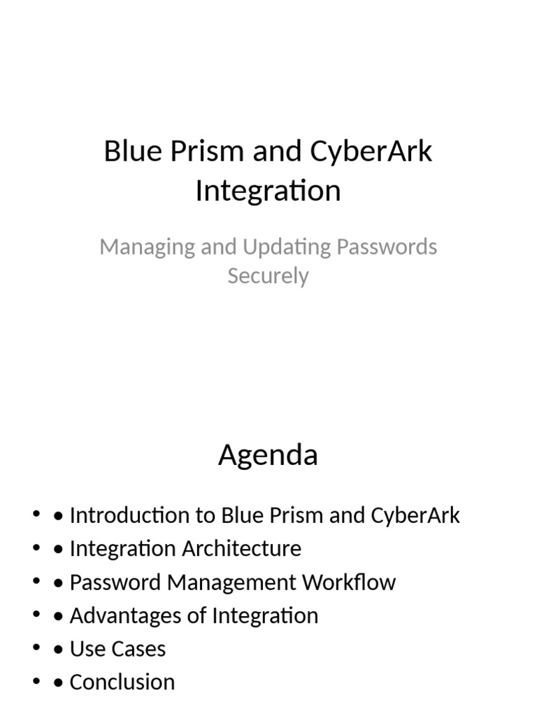 BluePrism CyberArk Integration | PDF