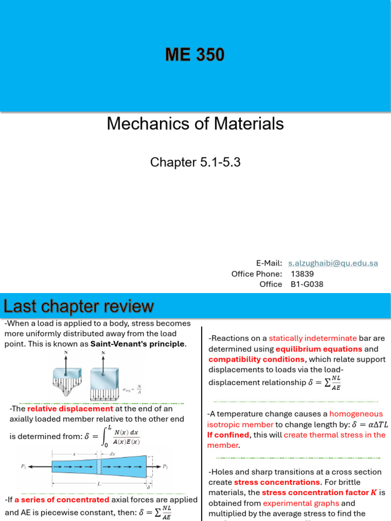 Lecture 09 - ME350 - Torsion | PDF | Stress (Mechanics) | Torque