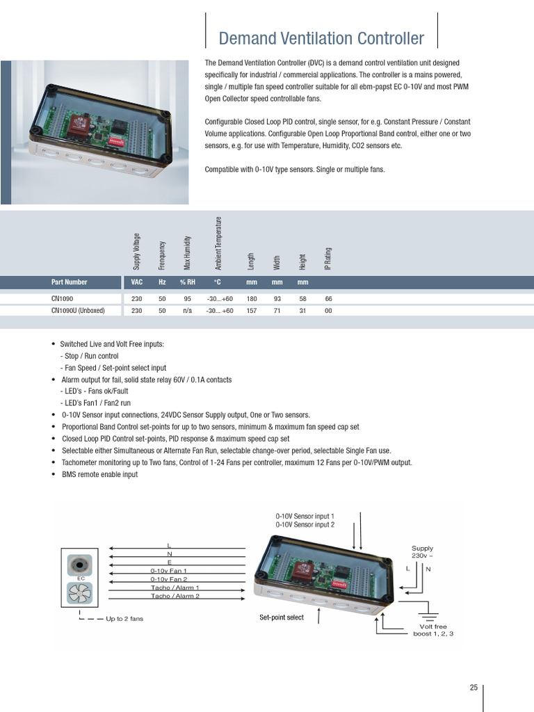 Demand Ventilation Controller Specs | PDF | Sensor | Mains Electricity