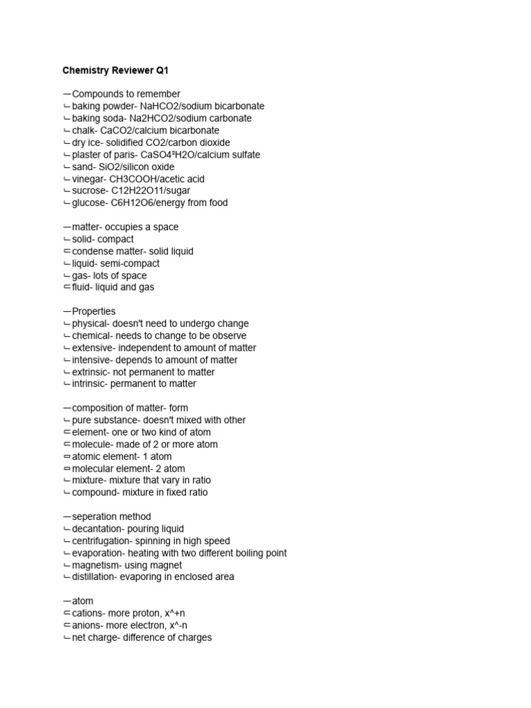 General Chemistry Reviewer Q1 | PDF | Ion | Chemical Bond