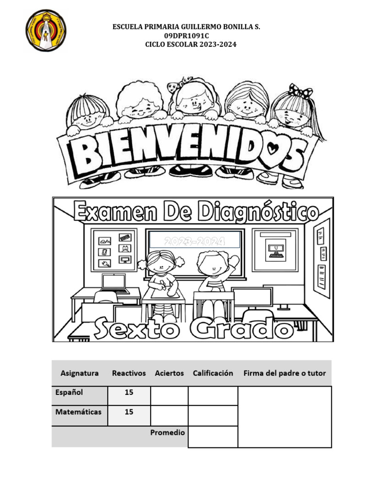 Examen diagnostico 6° GB A | PDF | Kilogramo