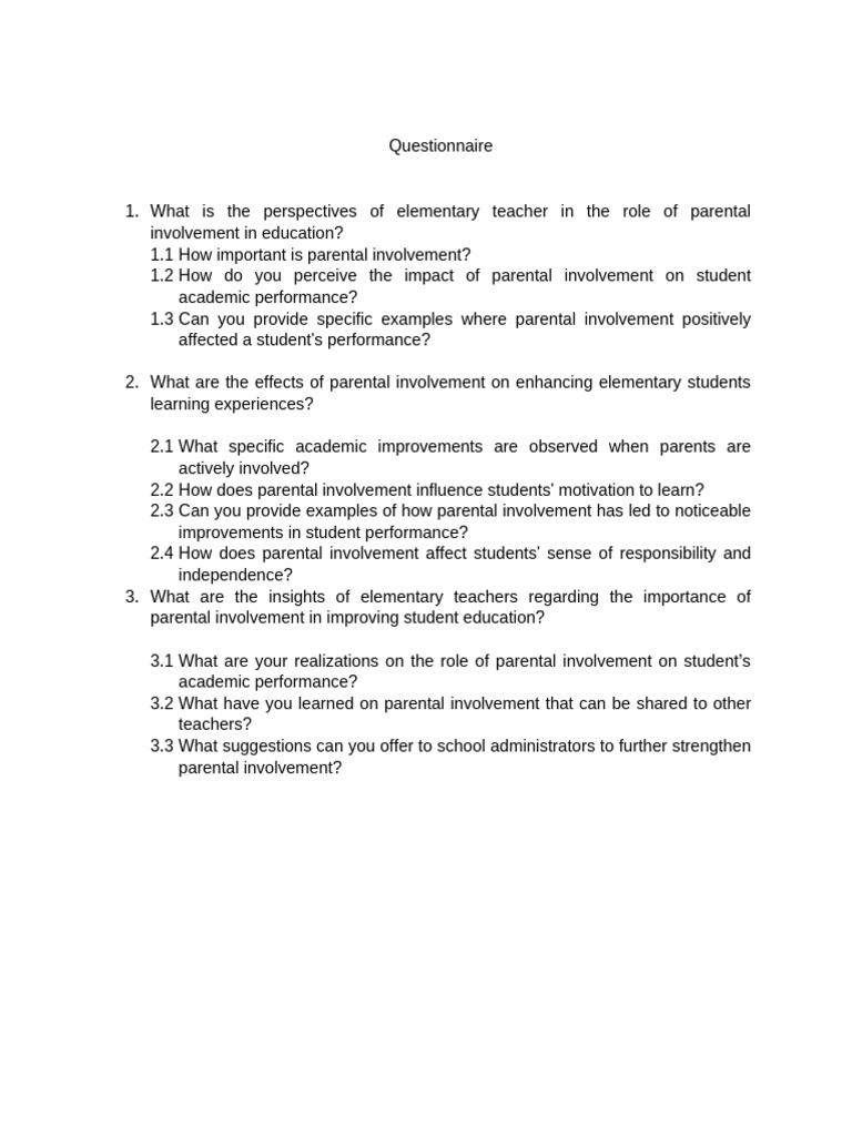 Research Questionnaire 3 | PDF