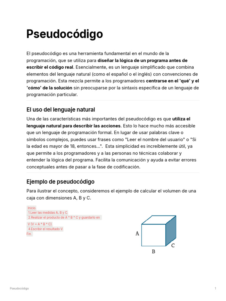 Pseudocodigo | PDF | Programación de computadoras | Lenguaje de programación