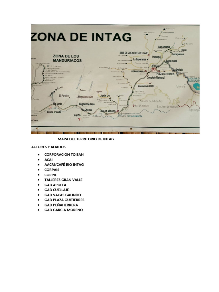 Mapa Del Territorio de Intag | PDF