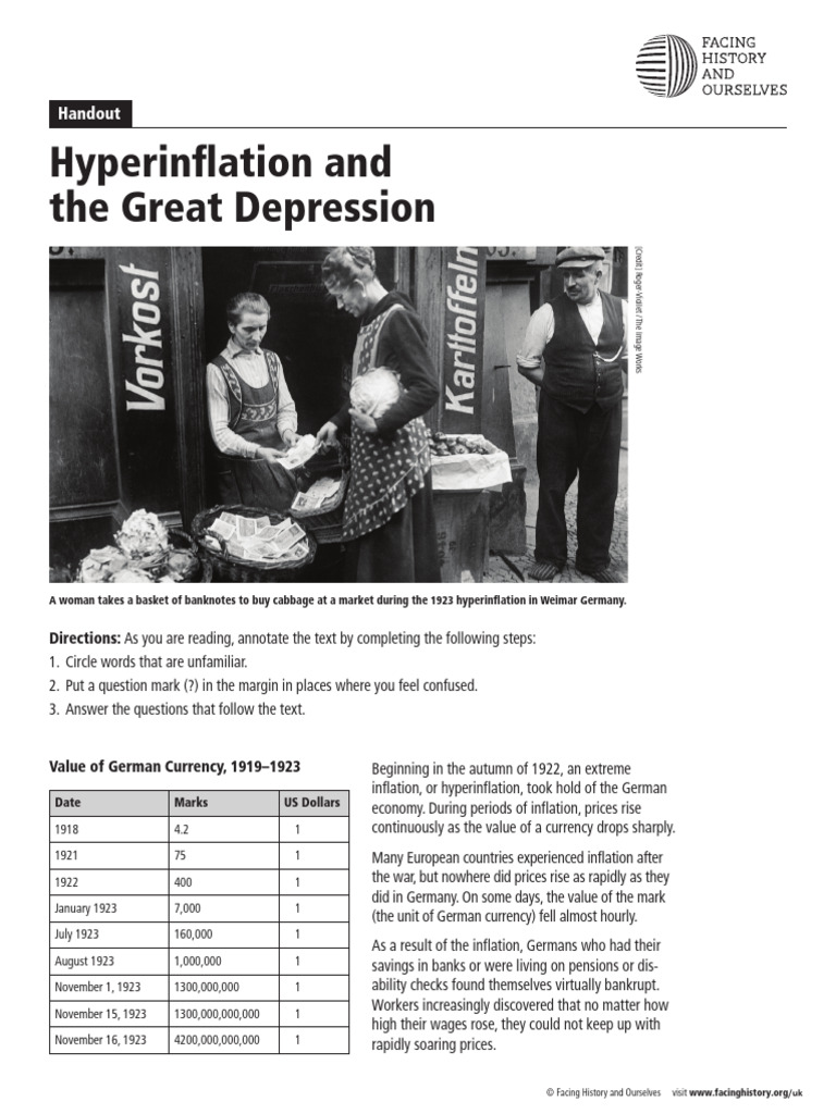 Hyperinflation and The Great Depression | PDF | Inflation | Weimar Republic