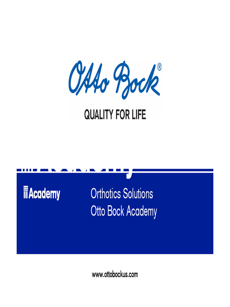 OTTO BOCK Orthotics Overview 2007 Rev 2 | PDF | Pie | Extremidades ...