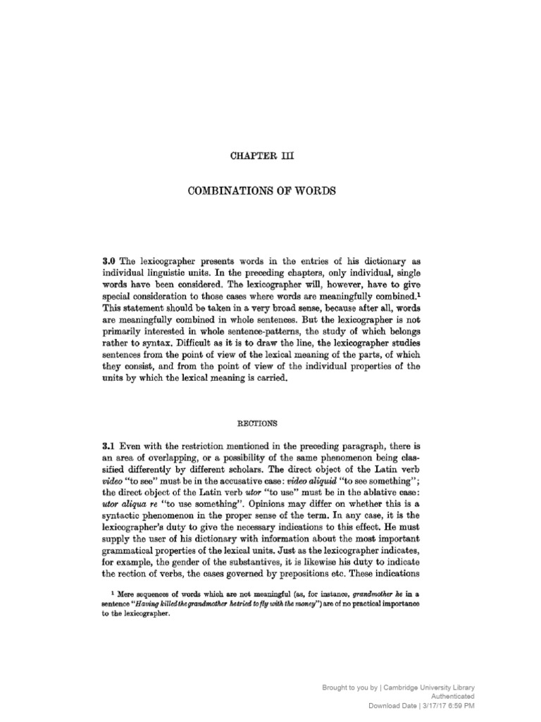Understanding Word Combinations in Lexicography | PDF | Word | Lexicon