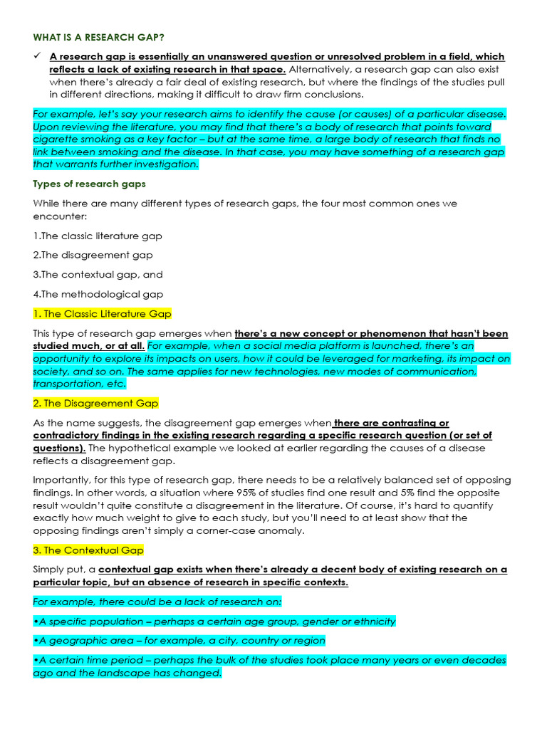 Understanding Contextual Research Gaps | PDF | Methodology | Science