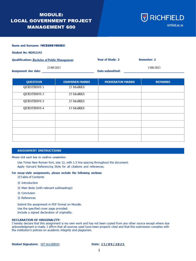 Local Government Project Management Guide | PDF | Governance | Project ...