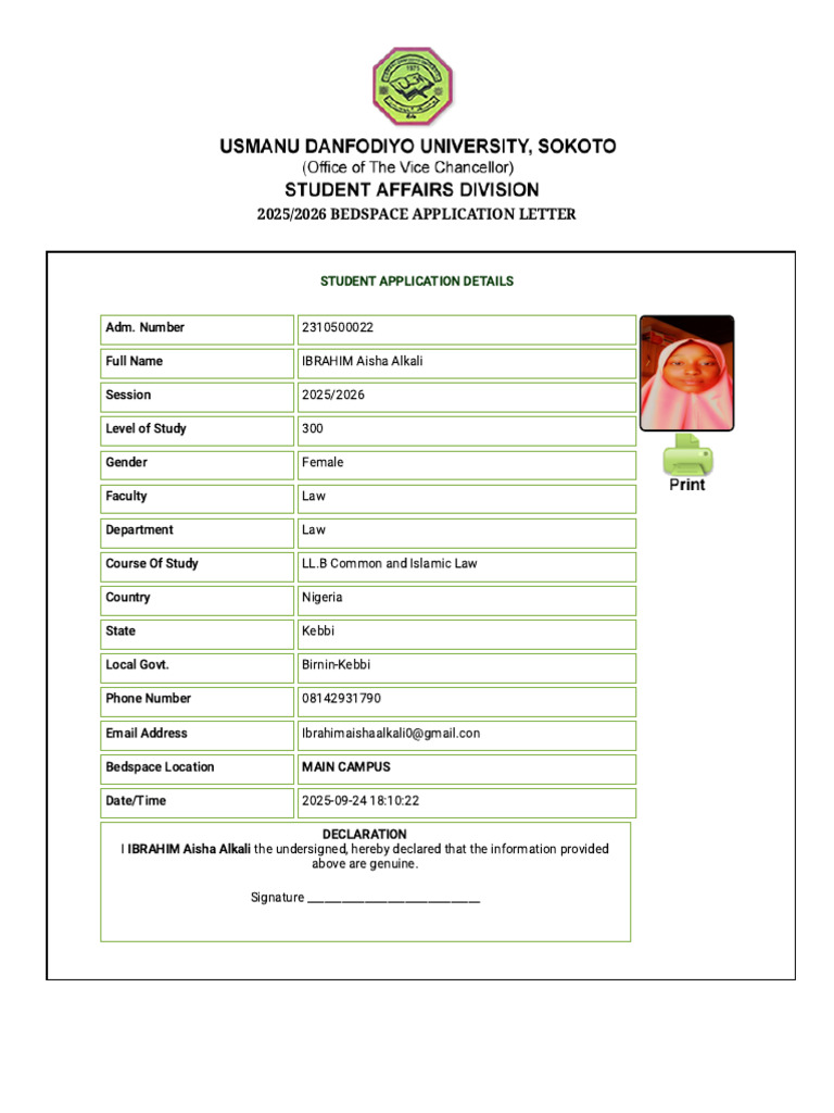 UDUS Hostel | PDF