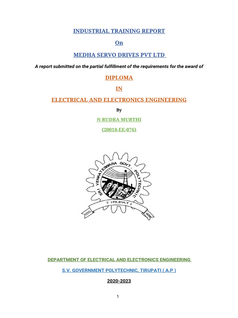 Industrial Training Report: Medha Servo Drives | PDF | Electricity ...
