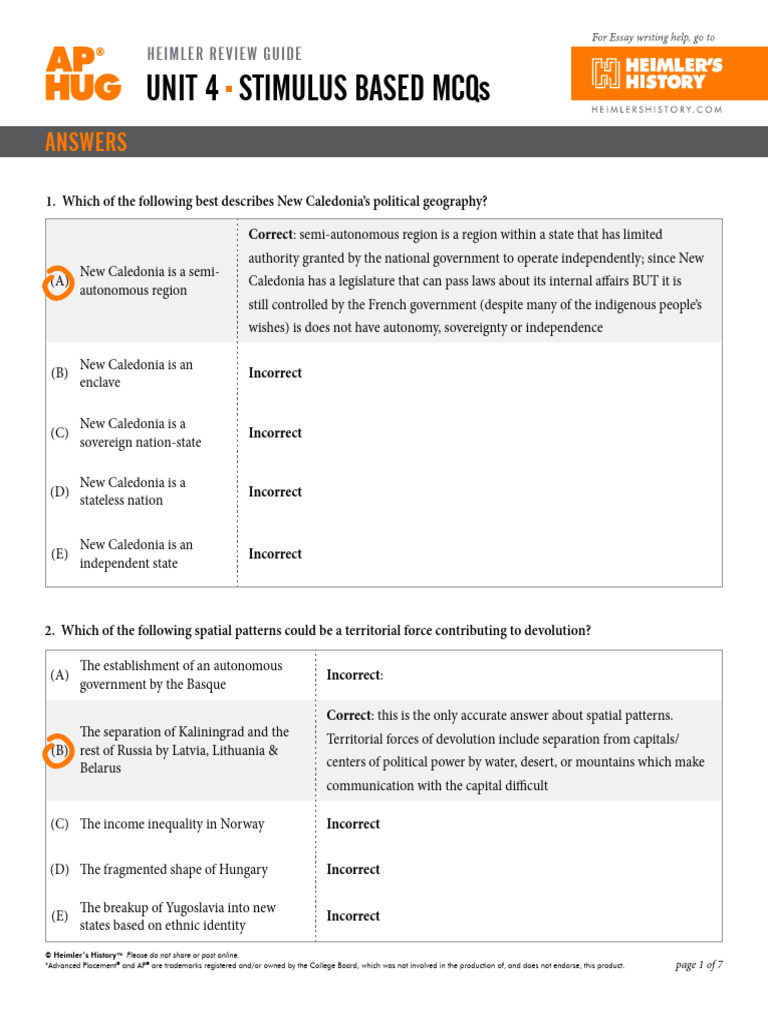 AP Human Geography Unit 4 Review Guide | PDF | Gerrymandering | South ...