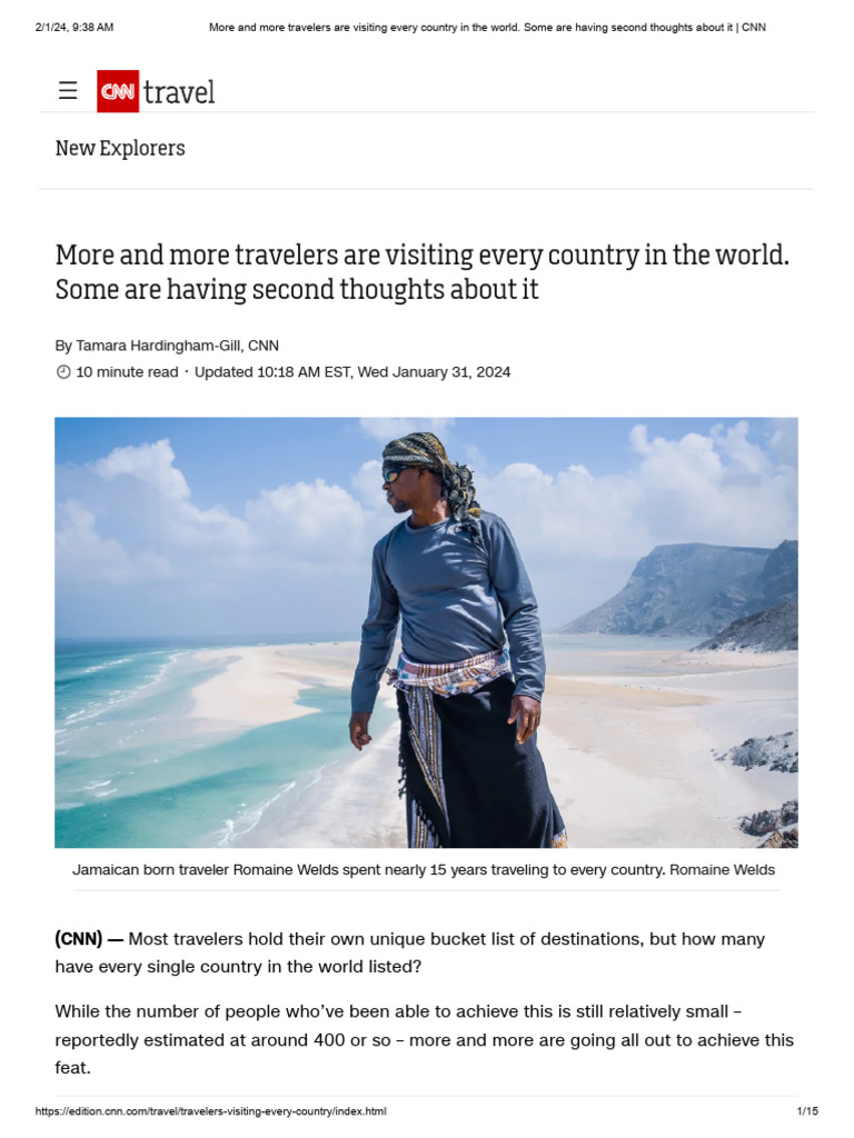 More and More Travelers Are Visiting Every Country in The World. Some ...