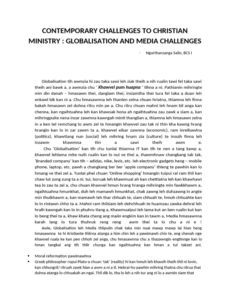 Contemporary Challenges To Christian Ministry | PDF
