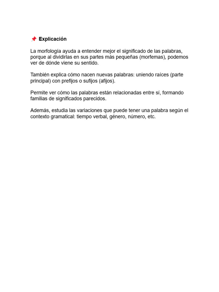 Morfología: Significado y Formación de Palabras | PDF