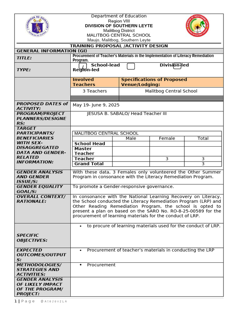 Literacy Remediation Program Materials Procurement | PDF | Literacy