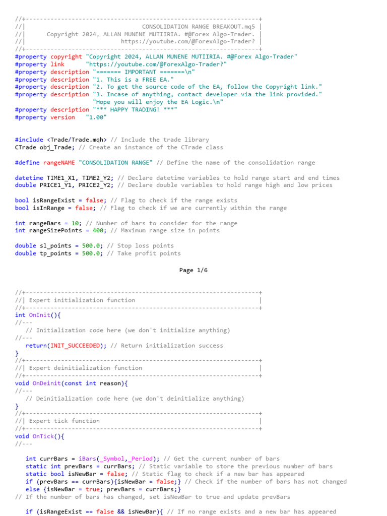 Consolidation Range Breakout | PDF | Computer Programming | Software ...