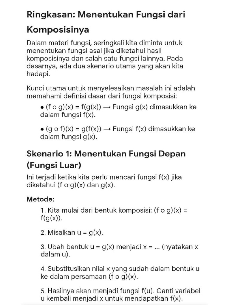 Komposisi Fungsi Lanjutan | PDF