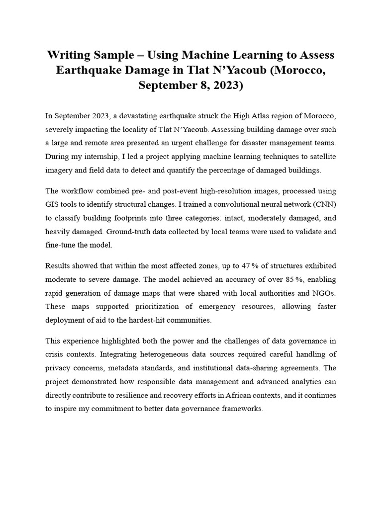 Writing Sample Nihad Elhassani | PDF