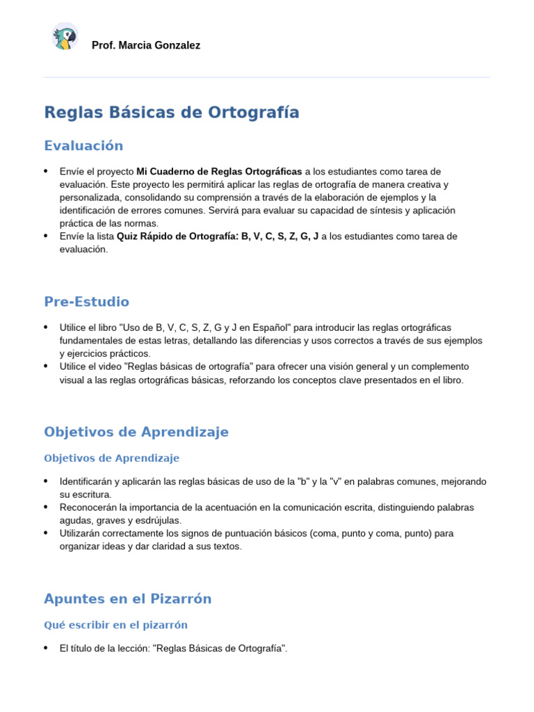 Reglas Básicas de Ortografía en Español | PDF | Ortografía | Comunicación