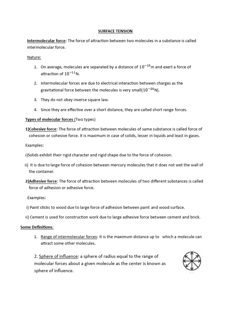 Understanding Surface Tension and Forces | PDF | Surface Tension | Liquids