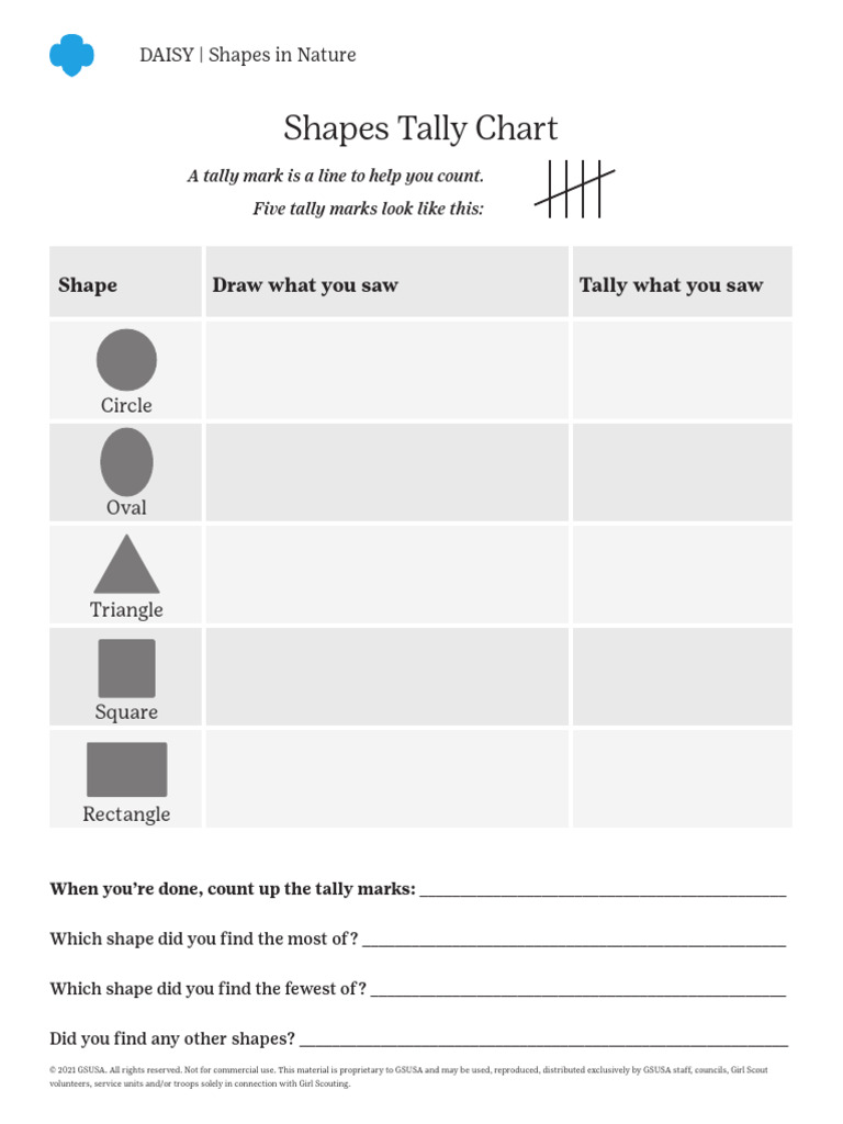 Shapes Tally Chart 1 | PDF