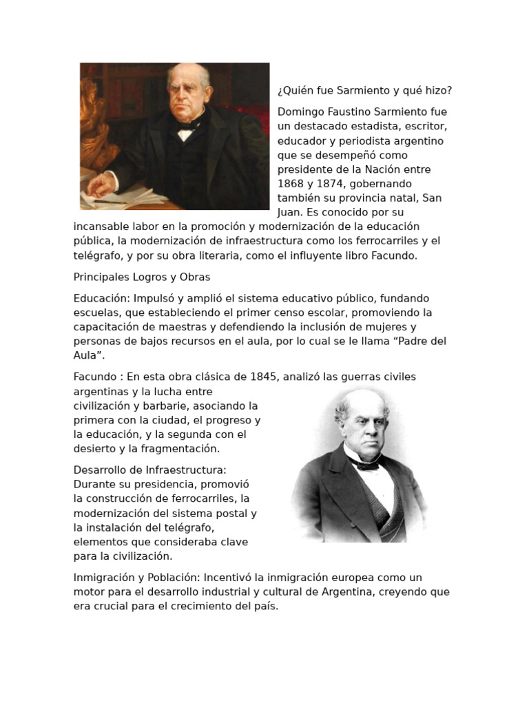Sarmiento: Educador y Modernizador Argentino | PDF