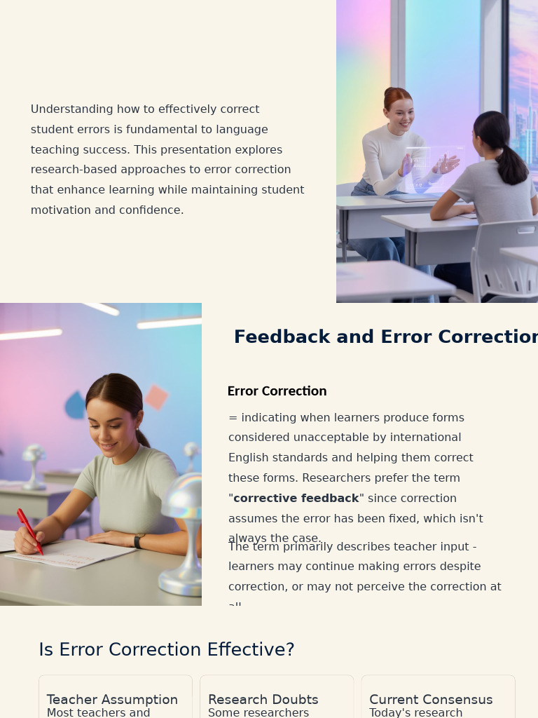 Eng Ped - Feedback and Error Correction | PDF | Error | Second Language