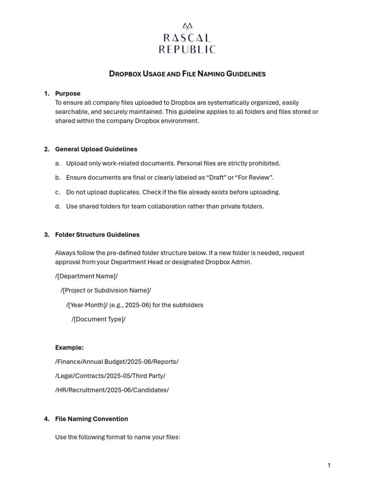 IT - Dropbox Usage and File Naming Guidelines | PDF | Computer File | Computing