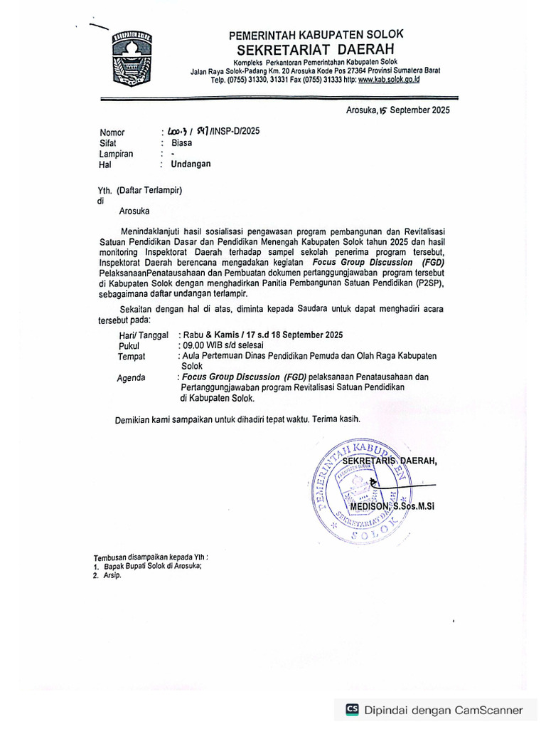 Undangan Peserta FGD | PDF