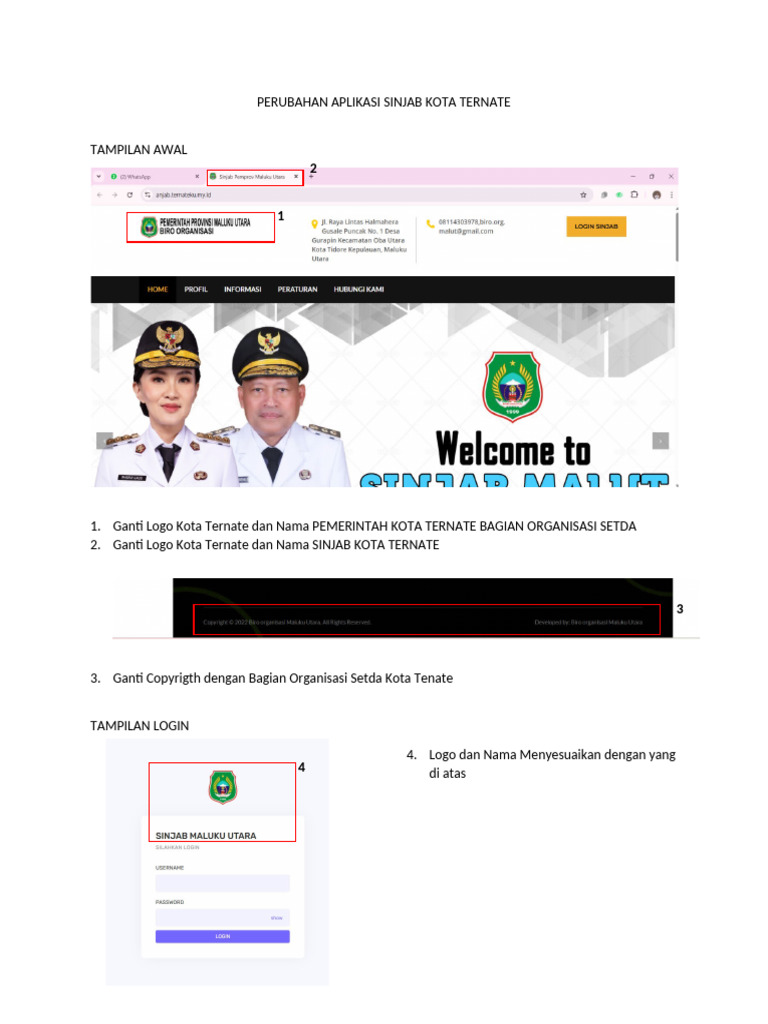 Perubahan Aplikasi Sinjab Kota Ternate | PDF