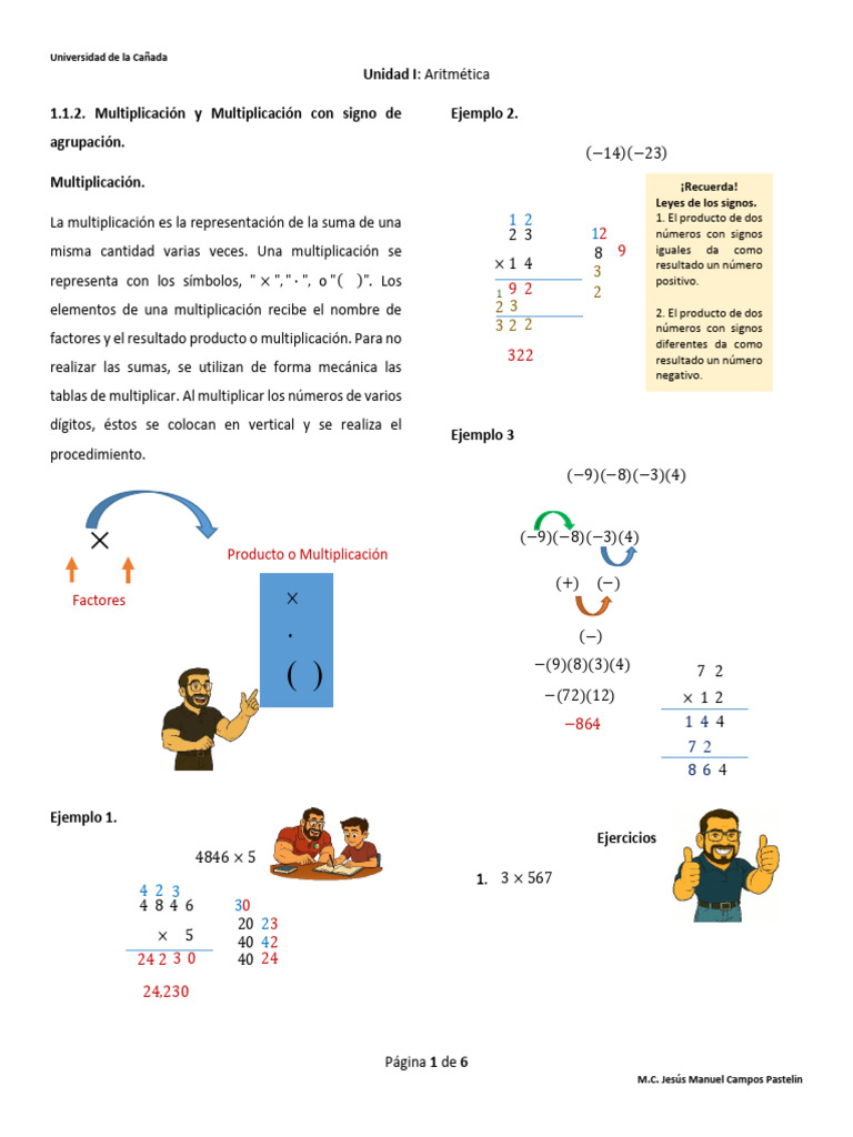 1.1.2. Multiplicaci-n y Multiplicaci-n con signo de agrupaci-n. | PDF | Multiplicación ...