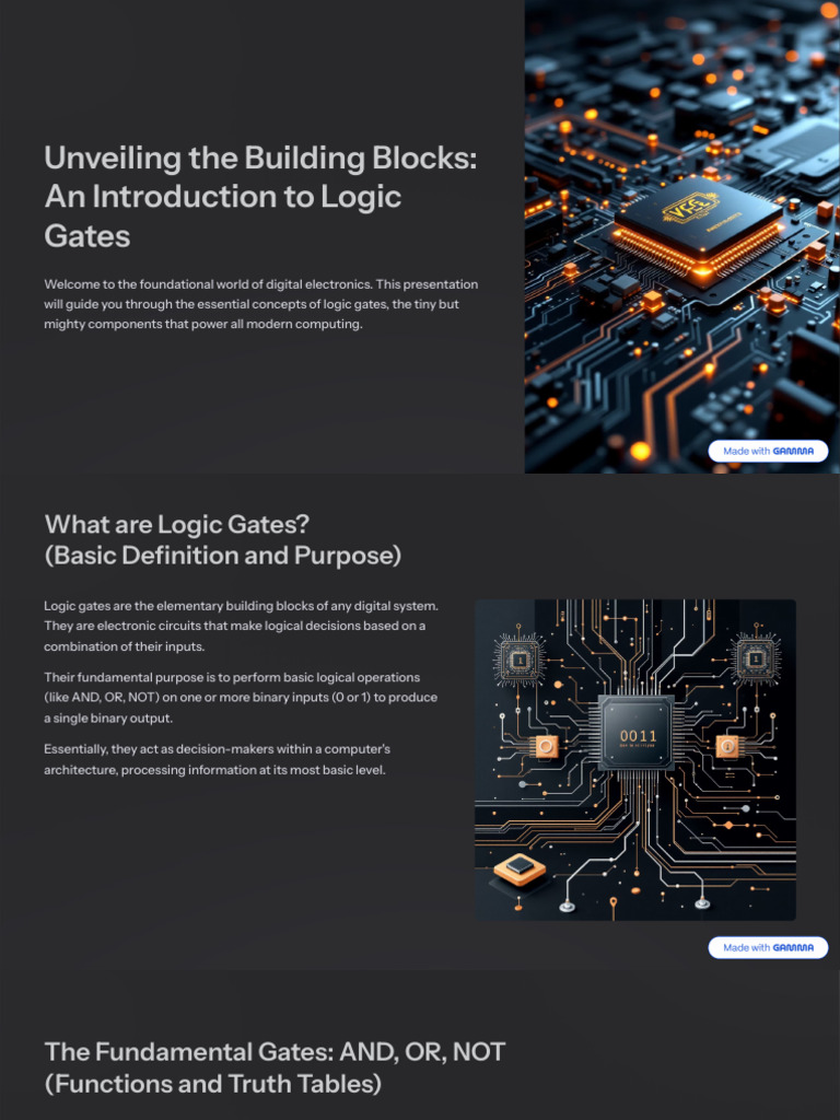 Unveiling The Building Blocks An Introduction To Logic Gates | PDF ...