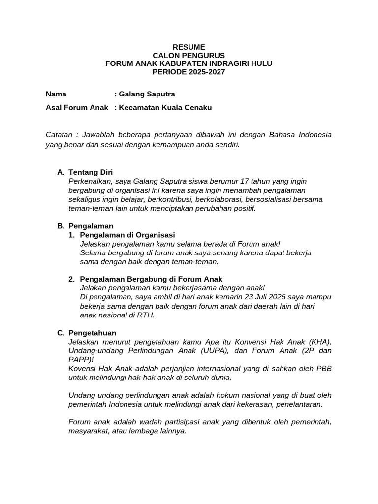 5. Resume Calon | PDF