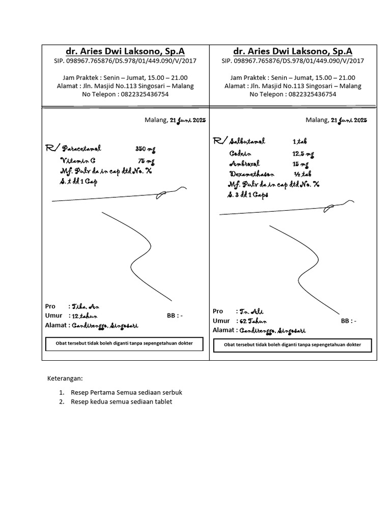 Resep Peracikan Sediaan Kapsul (Kelas Karyawan) - Sabtu | PDF