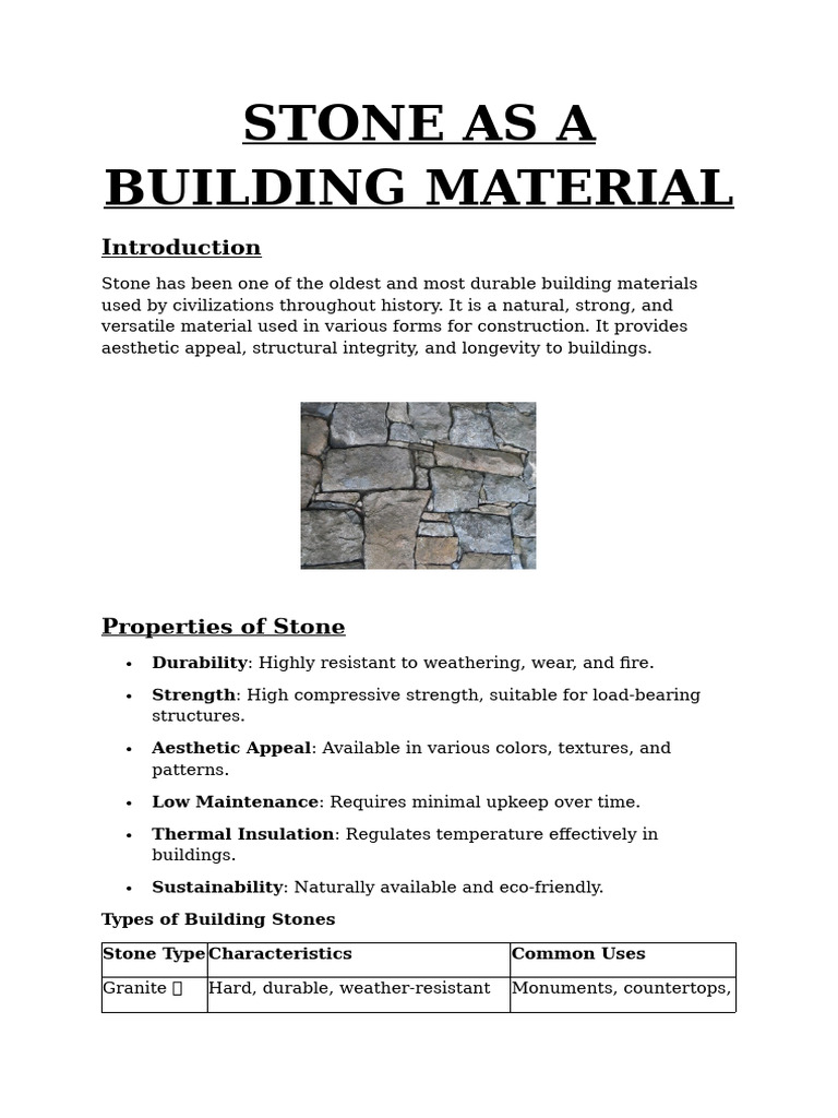 Stone As A Building Material Samuel David .. | PDF | Rock (Geology ...