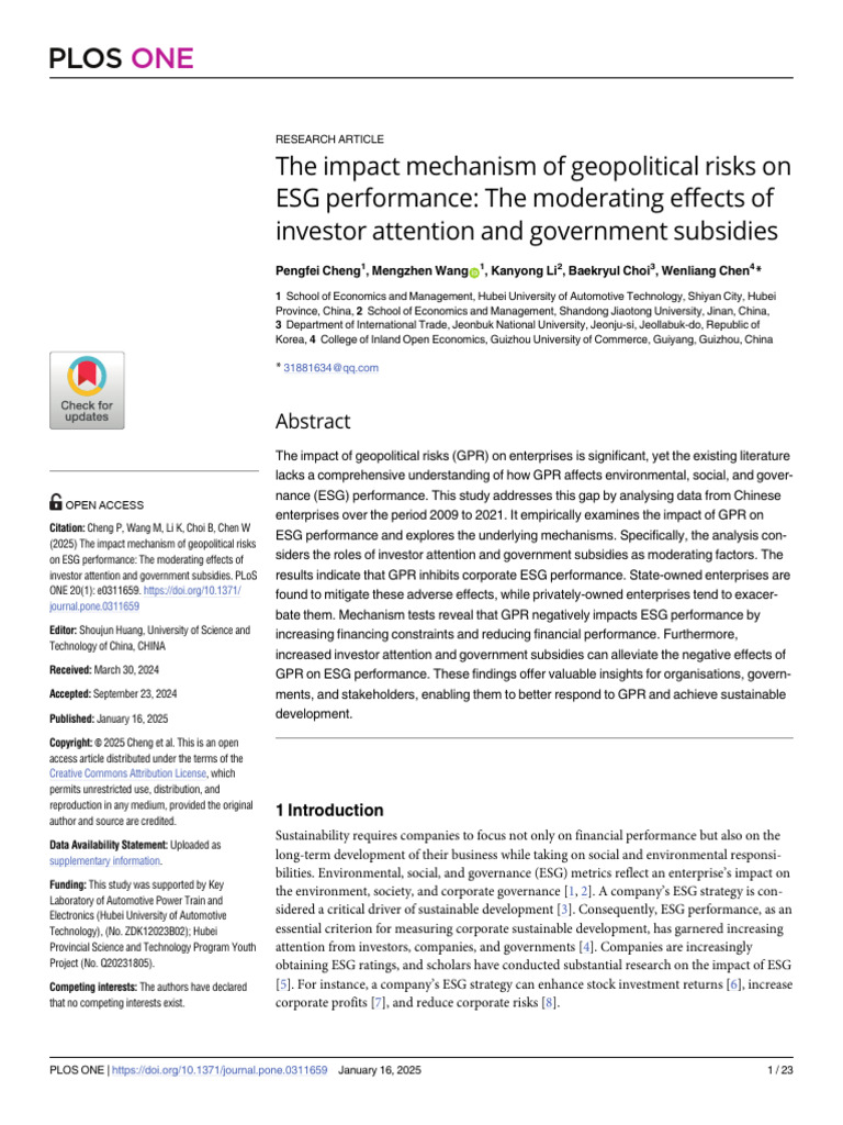 The Impact Mechanism of Geopol | PDF | Risk | Governance