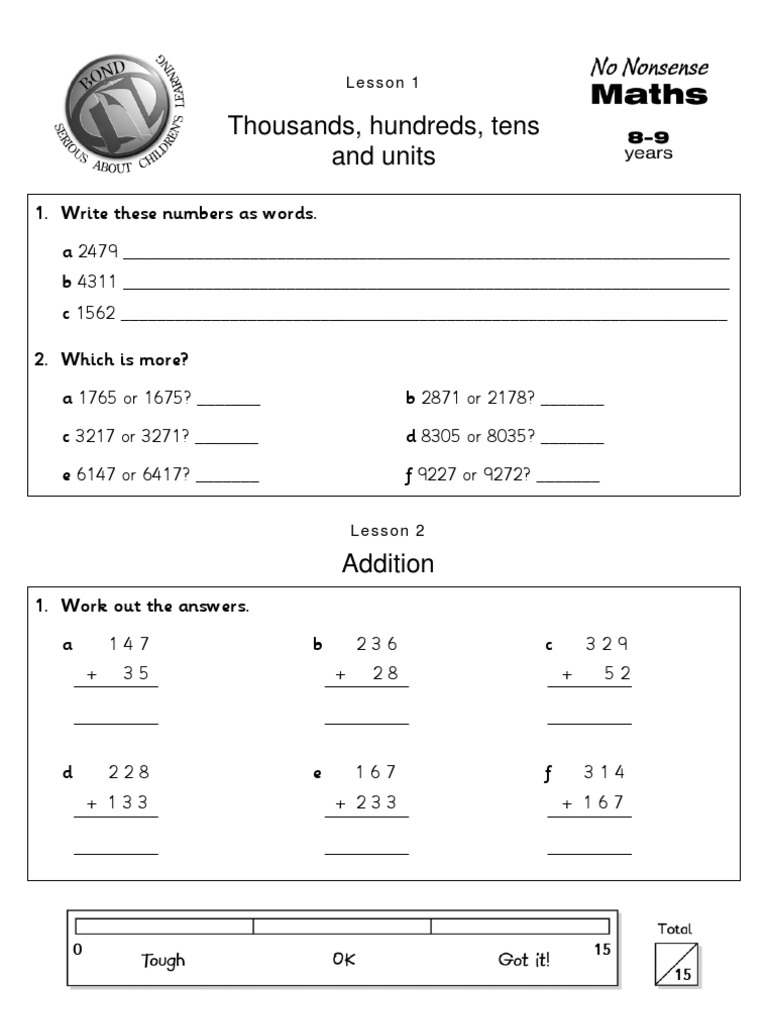 No Nonsense Maths 8 - 9 Years | PDF | Litre | Numbers