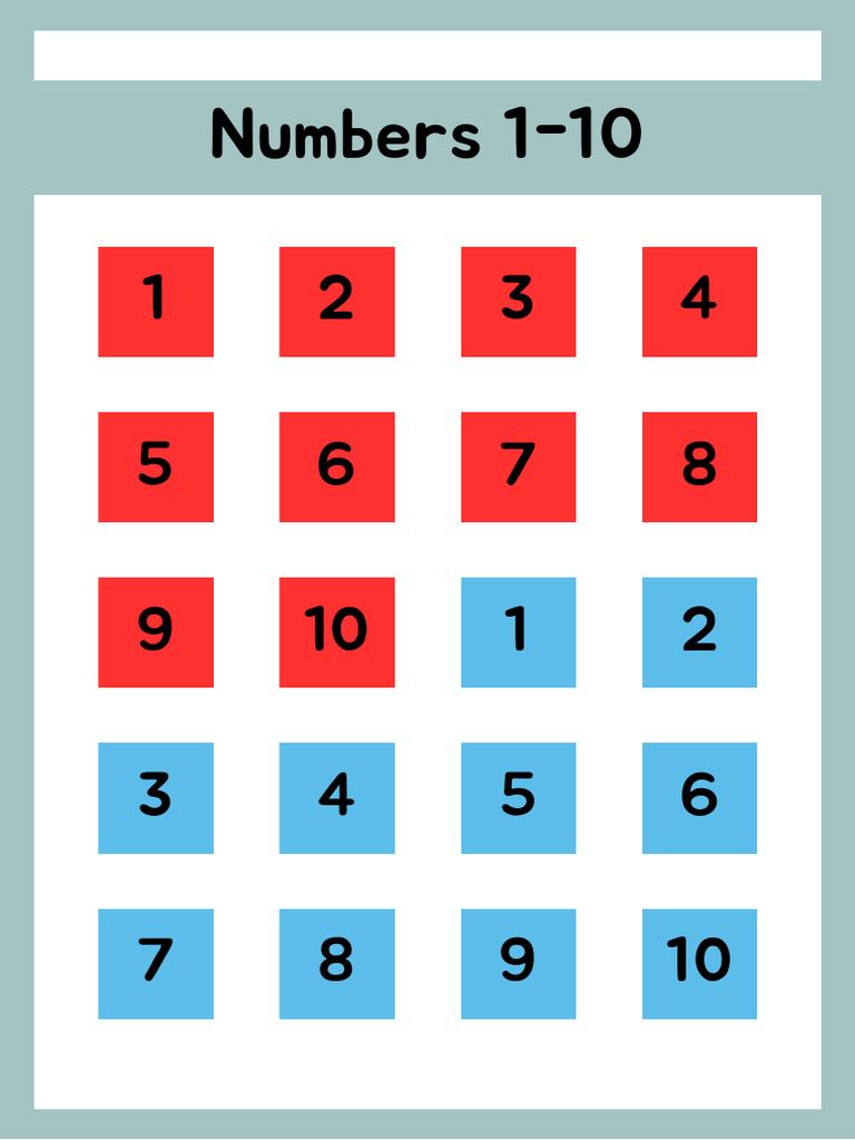 Colorful Simple Numbers 1 To 20 Poster | PDF