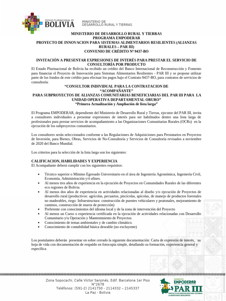 1ra Ampliacion Conv Acom Comun WEB 17-09-2025 | PDF | Bolivia | Presupuesto